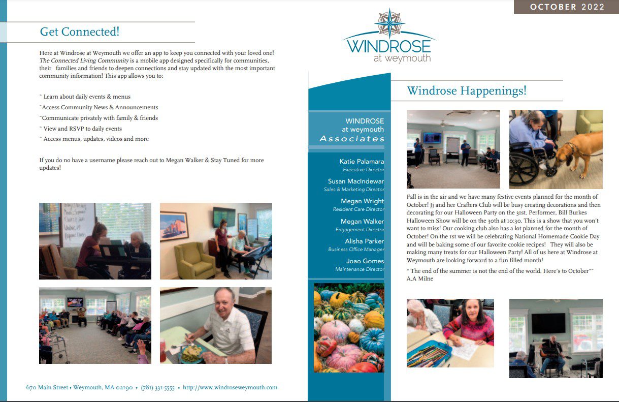 Resident Activities Calendar | Windrose at Weymouth